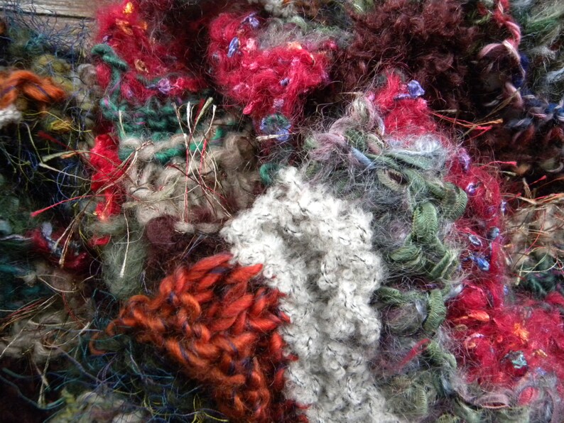 MADE TO ORDER Hand Knitted Mixed Yarn Infinity Scarf - Etsy