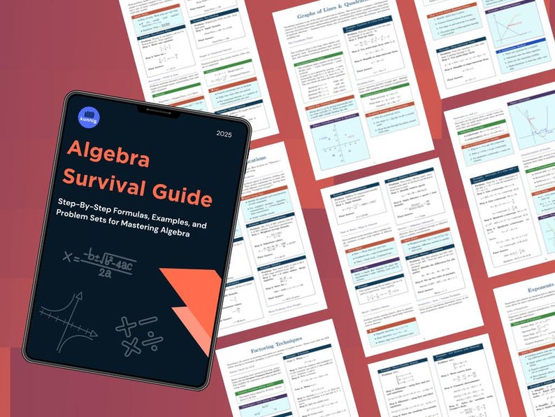 Algebra Survival Guide PDF – Step-by-step Formulas, Examples & Practice ...