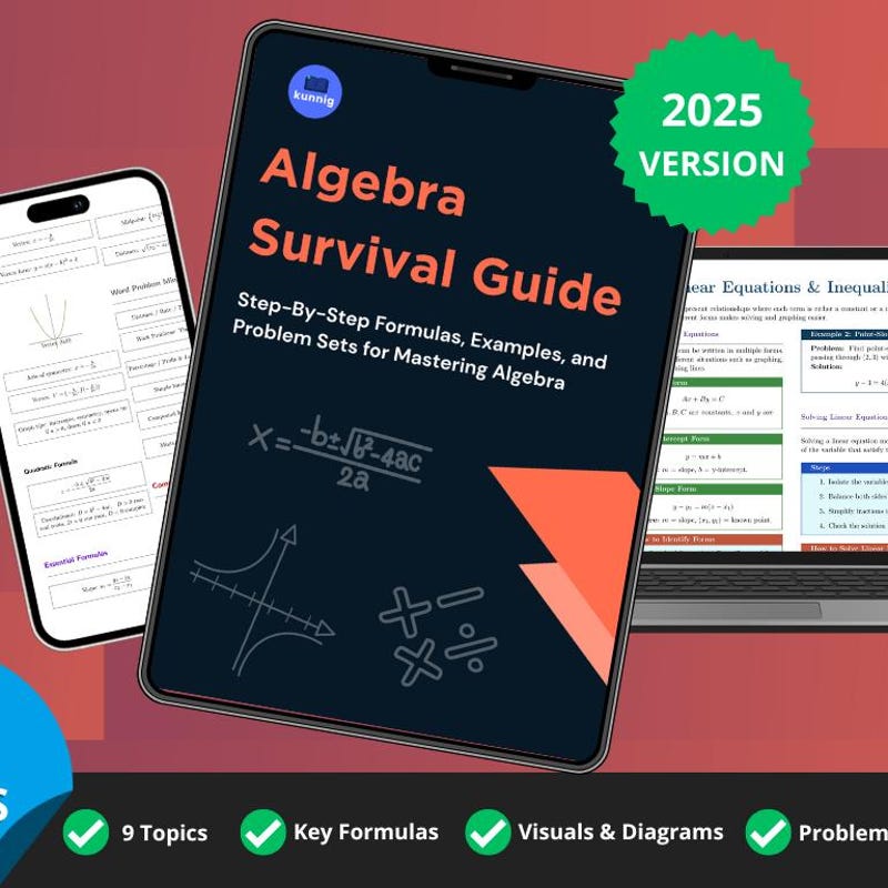Algebra Step by Step - Etsy UK