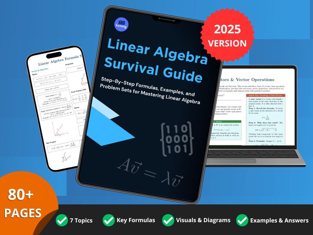 Linear Algebra Study Guide PDF | Printable Math Study Notes and ...