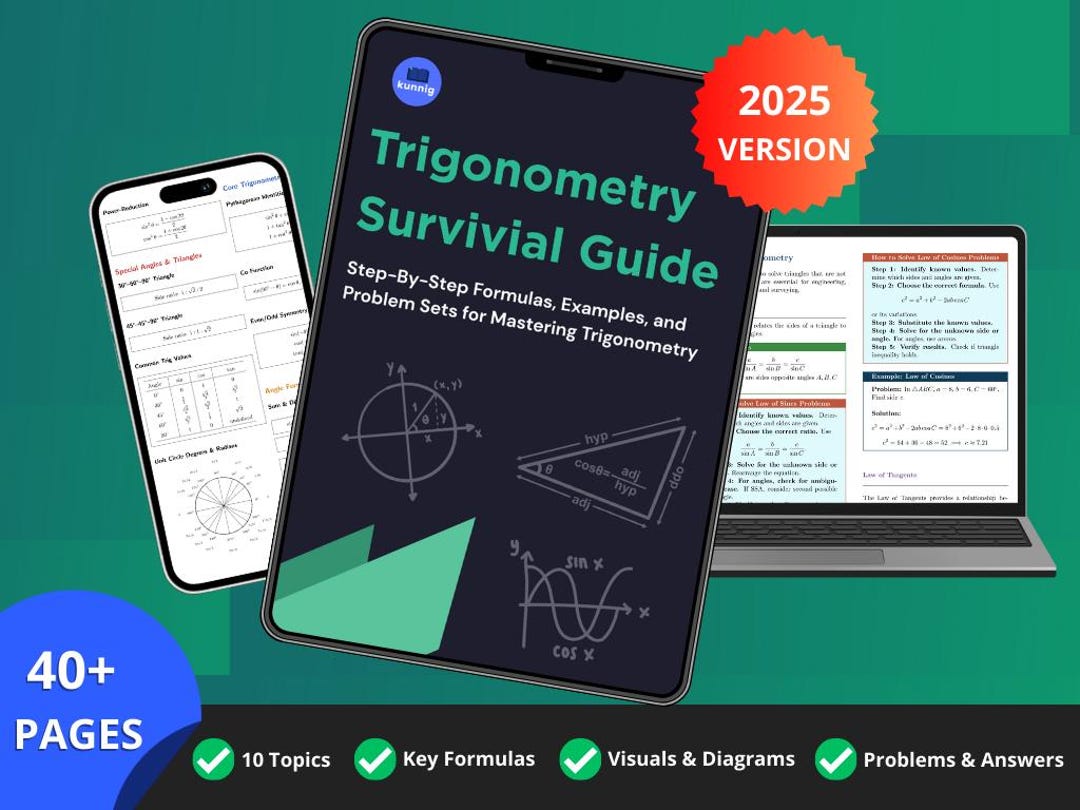 Trigonometry Survival Guide - Etsy