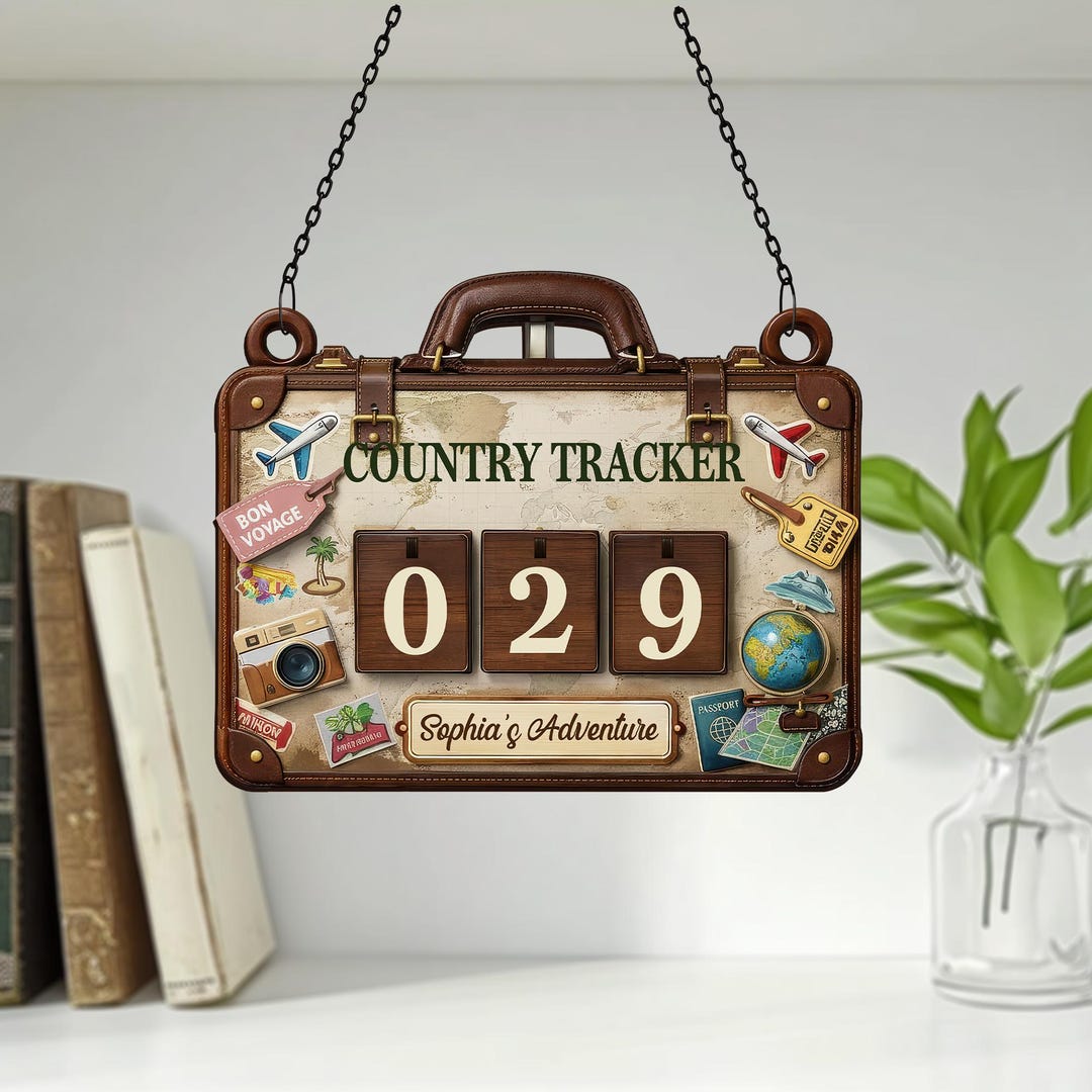 Personalized Country Tracker Wood Sign, Countries Visited Counter ...