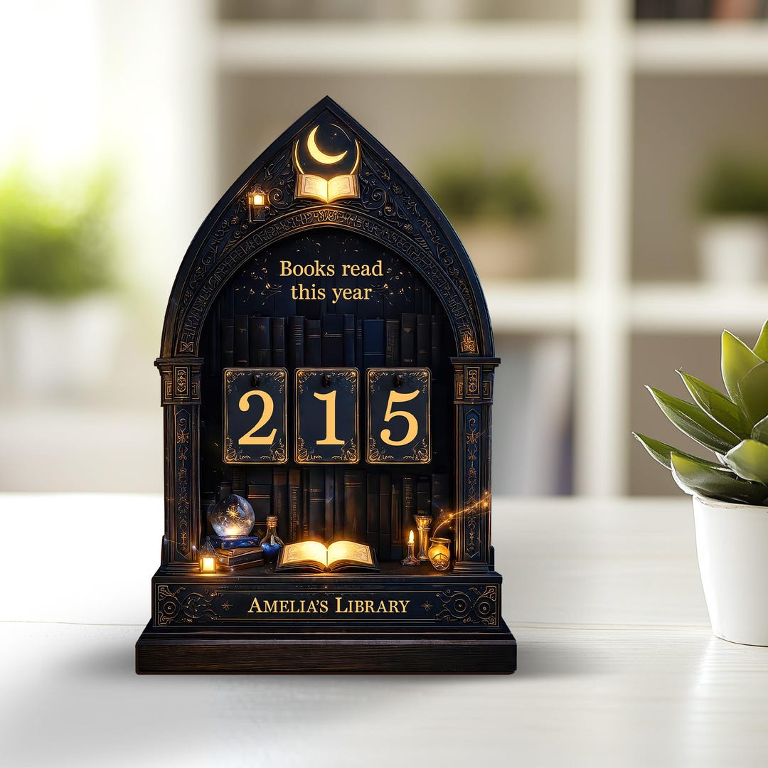 Personalized Books Read Tracker Wood Reading Counter Pastel Bookshelf ...