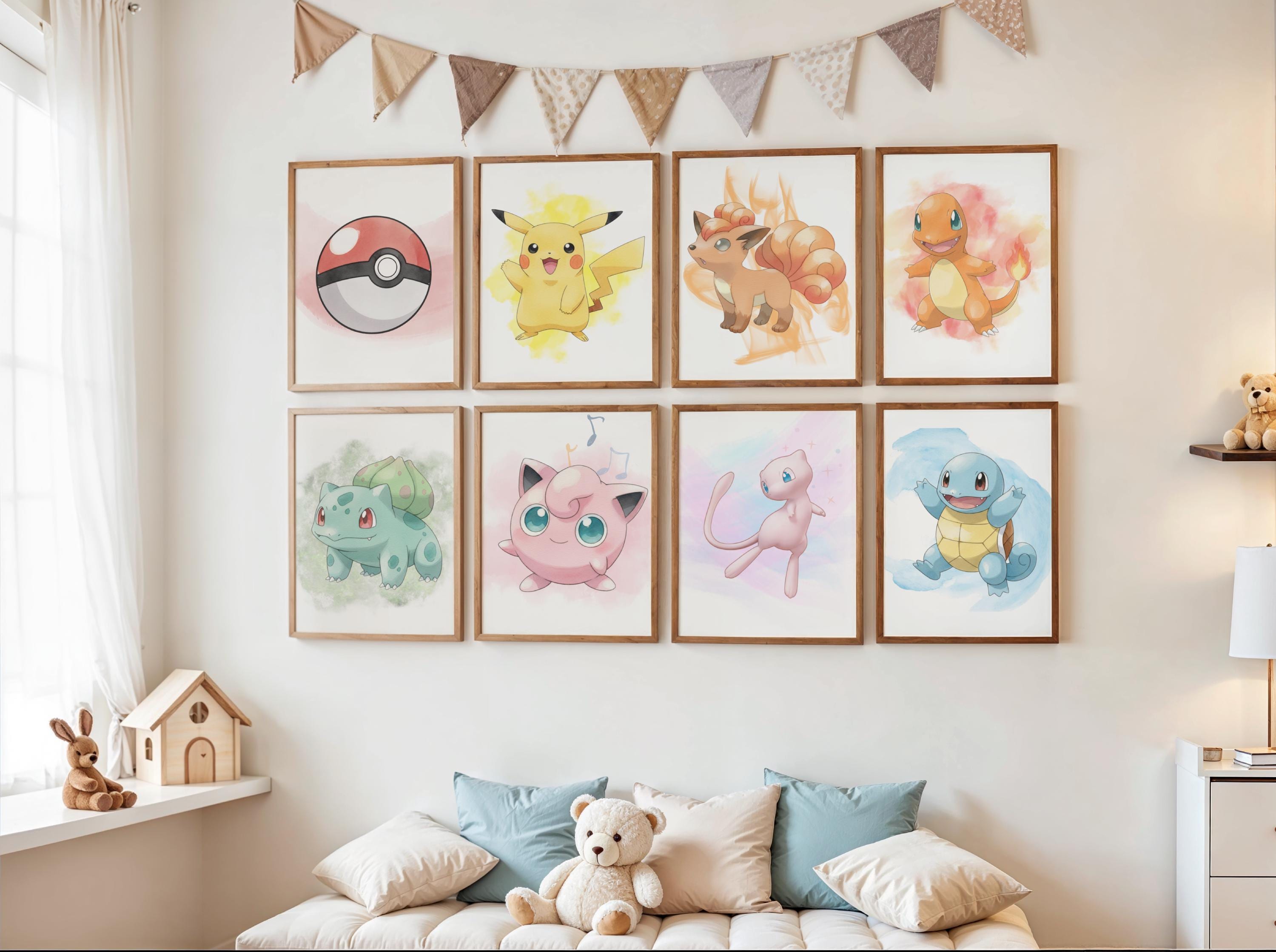 Set of 10 Pokemon Nursery Wall Art Prints, Kids Room Decor, Watercolor ...