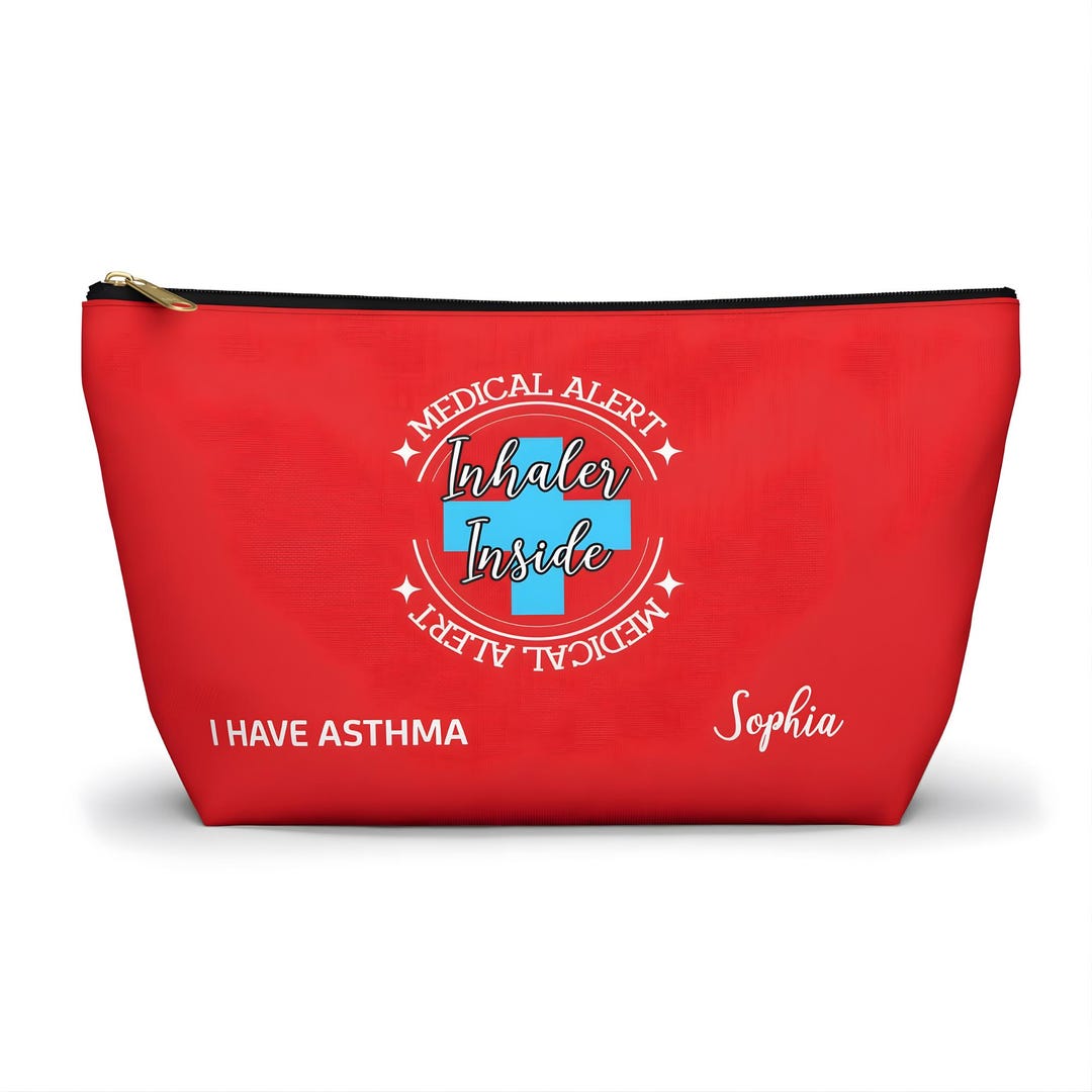 Personalized Asthma Inhaler Pouch, Medical Alert Bag, Custom Name ...