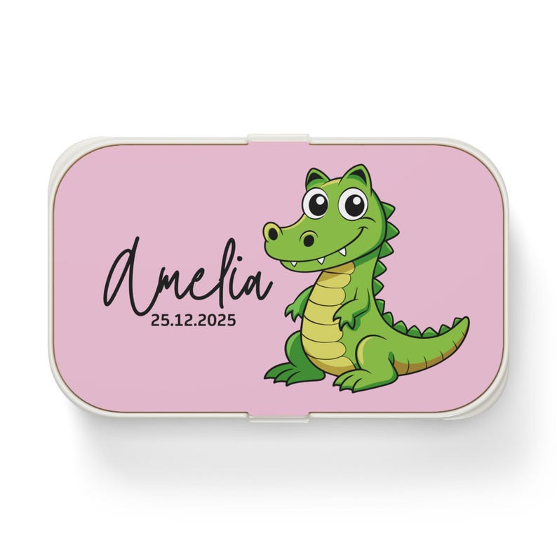 Personalized Baby Crocodile Bento Box, Custom Name Lunch Box, Cute ...