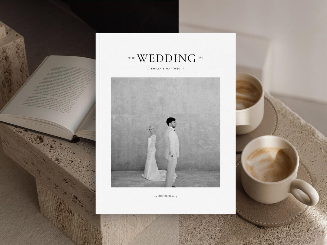 Wedding Day Coffee Table Book Template: Printable Modern Elegant ...