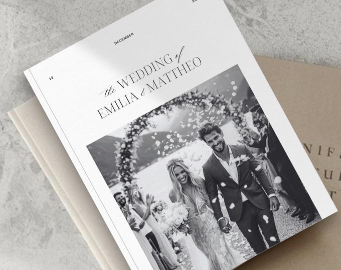 70+ Page Wedding Magazine Photo Album Template, Couples Story Scrapbook ...