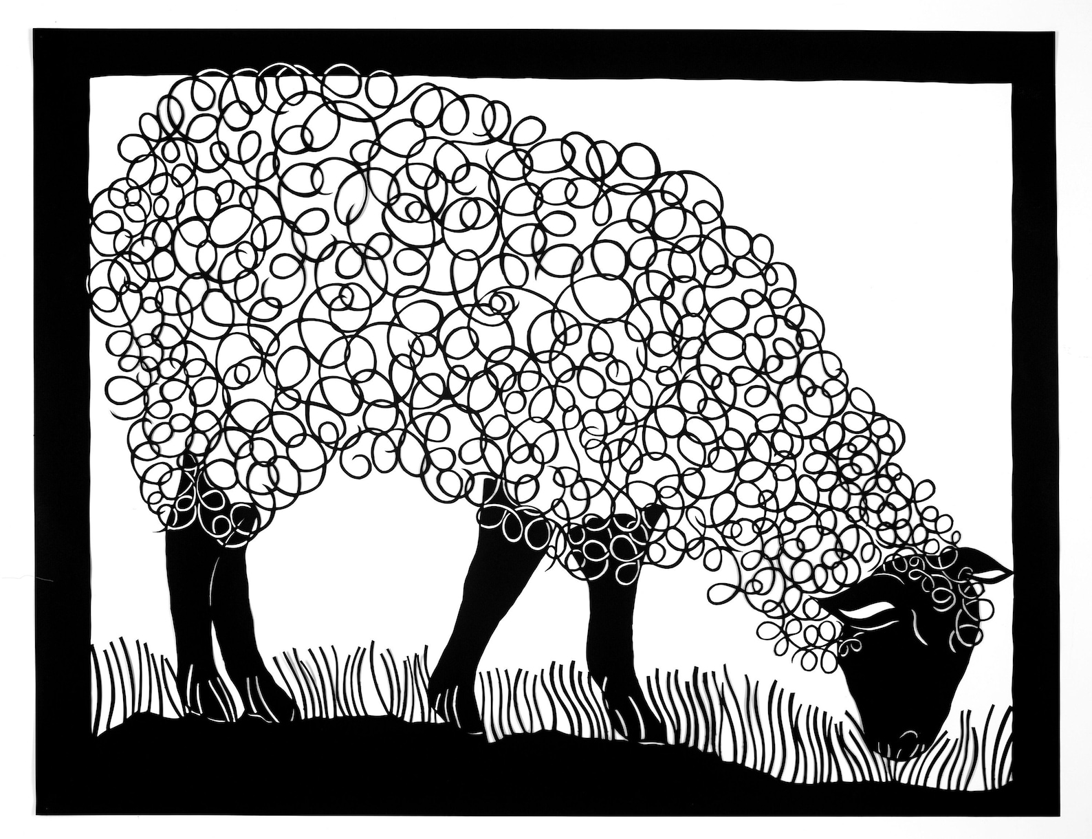 Grazing Sheep Paper Cutting Art Print - Etsy