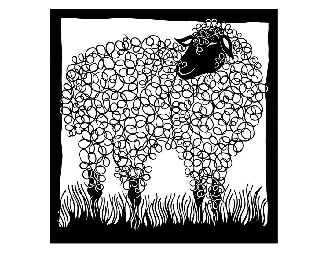 Sheep "smile" Paper Cutting Art Print - Etsy