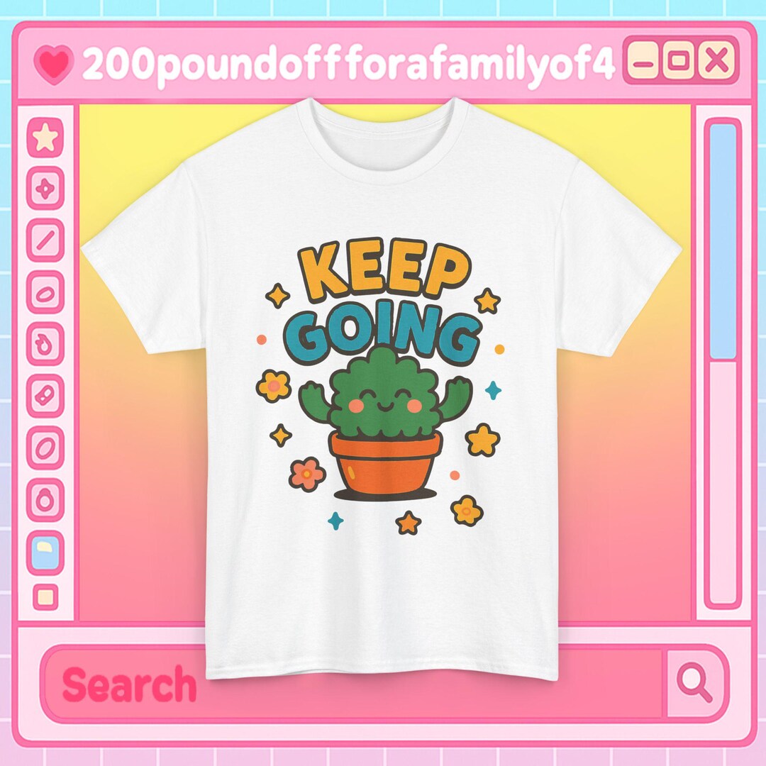 Motivational Cactus Tee, Inspirational Quote Shirt, Keep Going Unisex ...