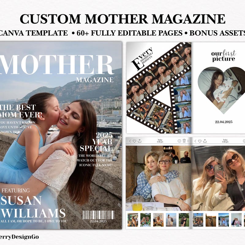 Mother Magazine Template - Etsy