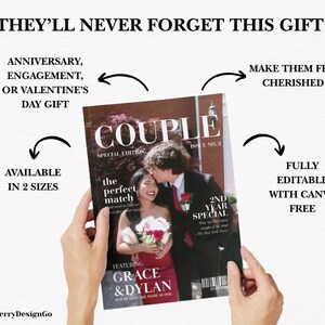 Editable Couples Magazine Canva Template | Custom Gift for Him and Her ...