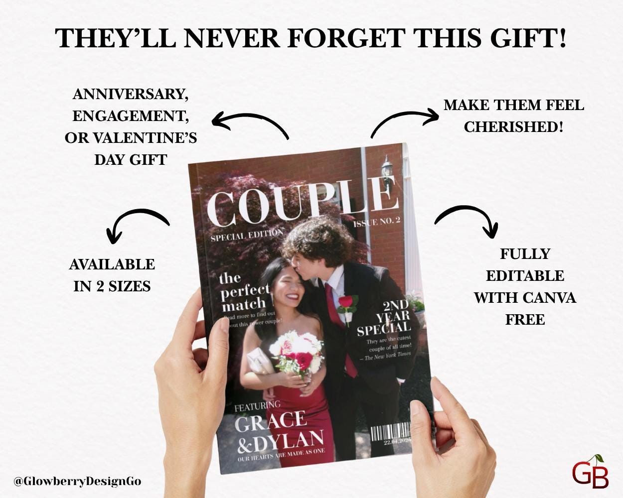 Editable Couples Magazine Canva Template | Custom Gift for Him and Her ...