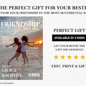 Custom Friendship Magazine, Best Friend Gift, Canva Template, Christmas ...