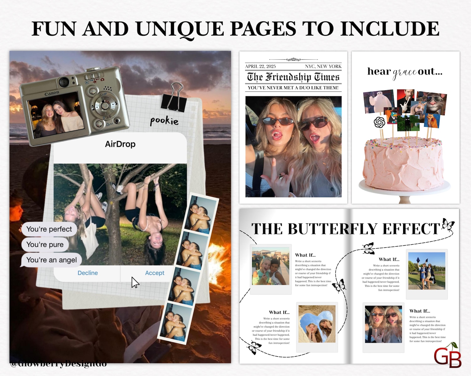 Custom Friendship Magazine, Best Friend Gift, Canva Template, Christmas ...