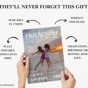 Custom Friendship Magazine, Best Friend Gift, Canva Template, Christmas ...