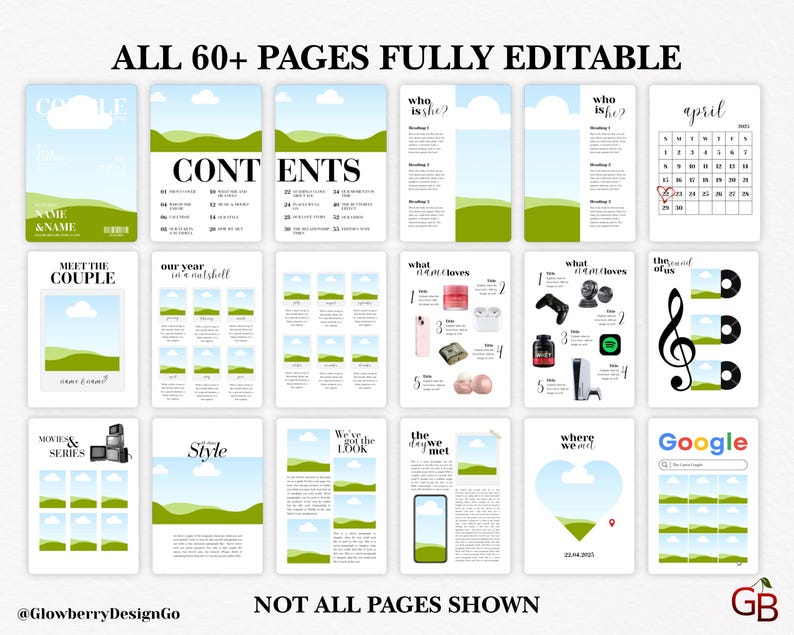 Editable Couples Magazine Canva Template | Custom Gift Boyfriend ...