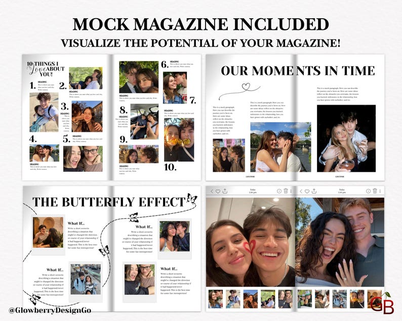 Editable Couples Magazine Canva Template | Custom Gift for Him and Her ...