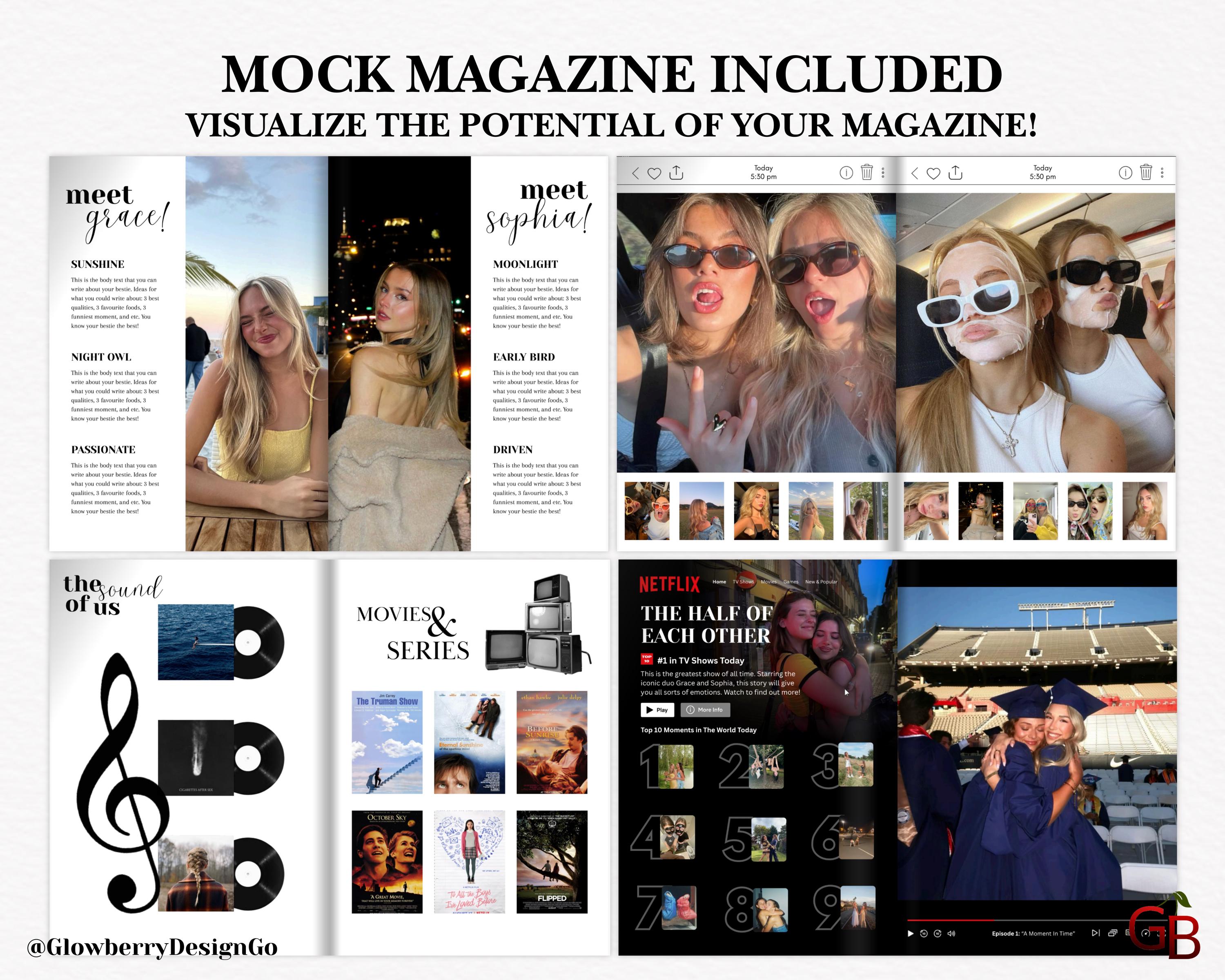 Custom Friendship Magazine, Best Friend Gift, Canva Template ...