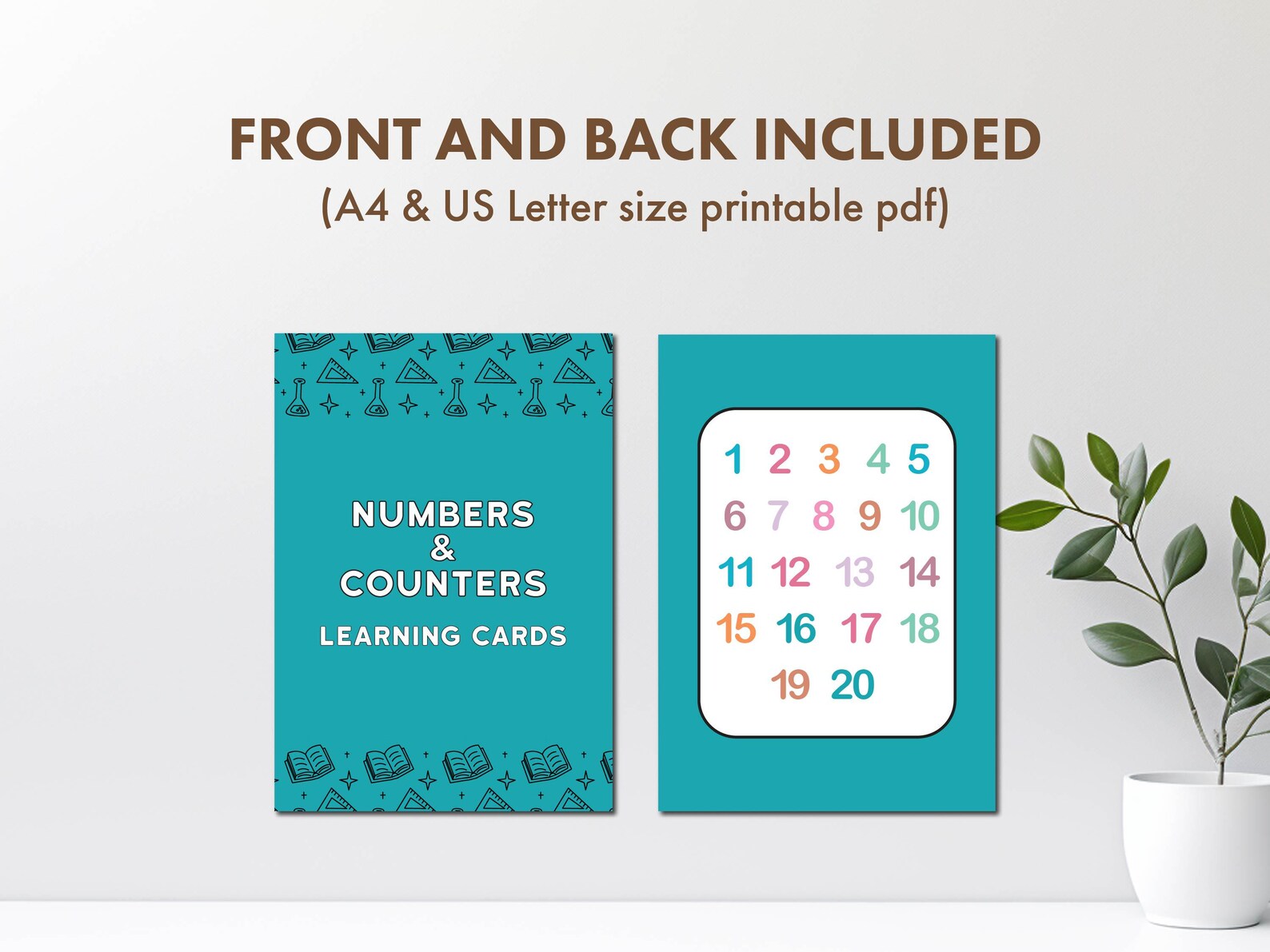 Numbers 1-20 Flash Cards: Preschool Counting, Twenty Frames (digital ...