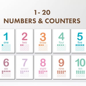 Numbers 1-20 Flash Cards: Preschool Counting, Twenty Frames (digital ...