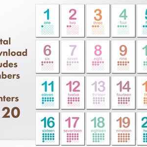 Numbers 1-20 Flash Cards: Preschool Counting, Twenty Frames (digital ...