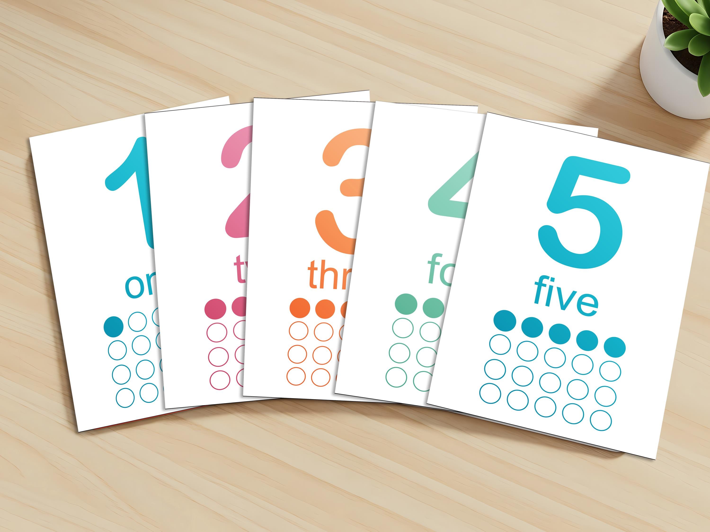 Numbers 1-20 Flash Cards: Preschool Counting, Twenty Frames (digital ...