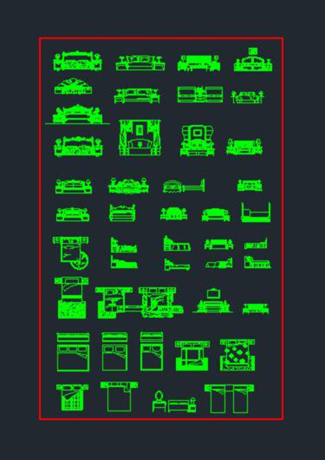 BED Cad Blocks, Dwg, Dxf, 2d Autocad Blocks - Etsy Australia