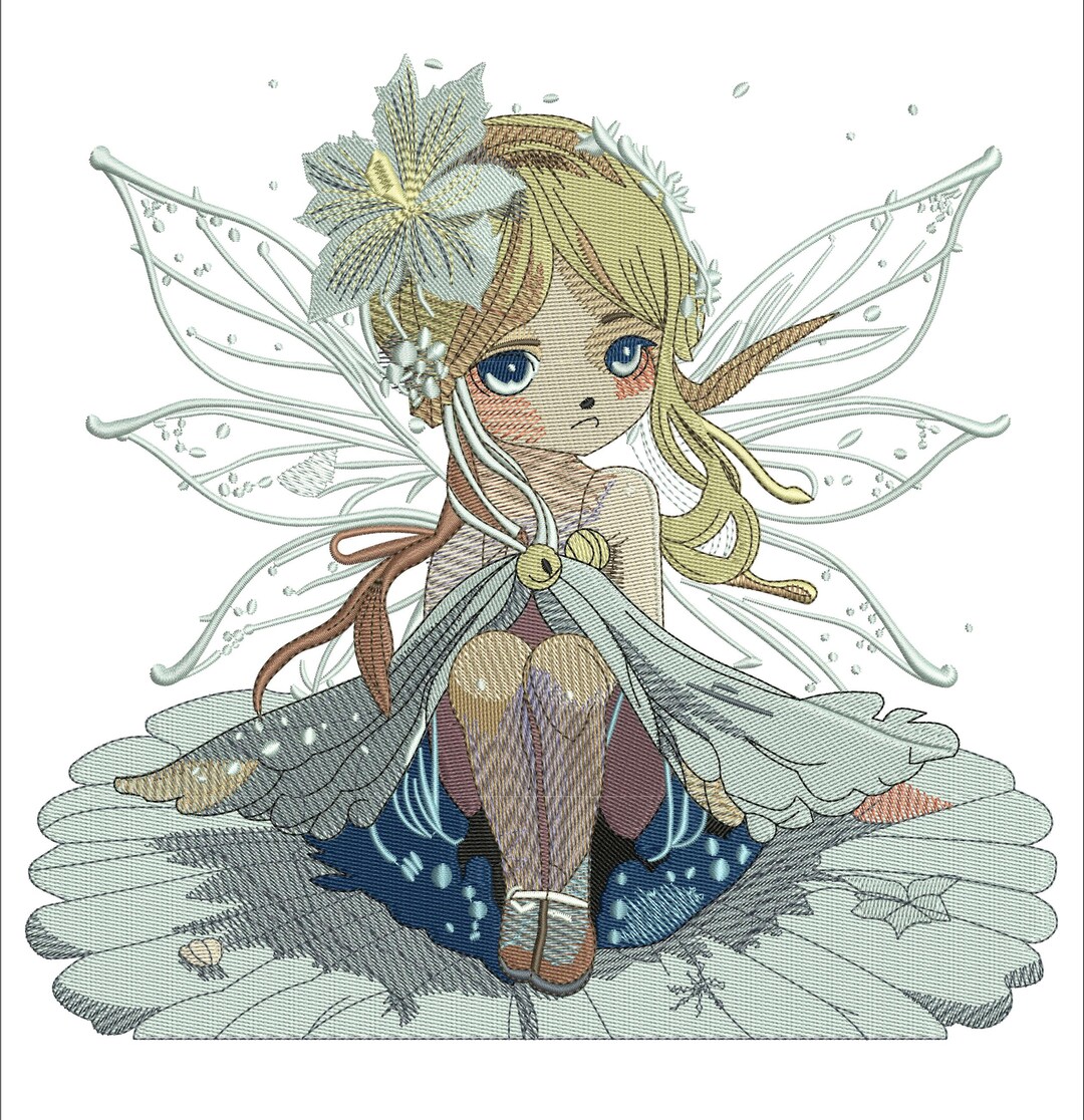 Sky Tooth Fairy Embroidery Design, 4 Sizes Into (dst, Exp, Hus, Pes ...