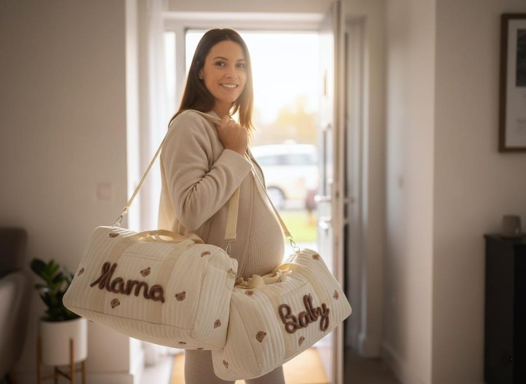 Mama & Baby Bag SET - Matching Newborn New Mom Hospital Organiser ...