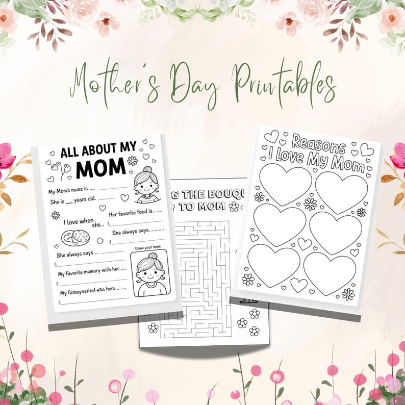 All About Mom Printable Coloring Page | Mother's Day Kids Activity ...
