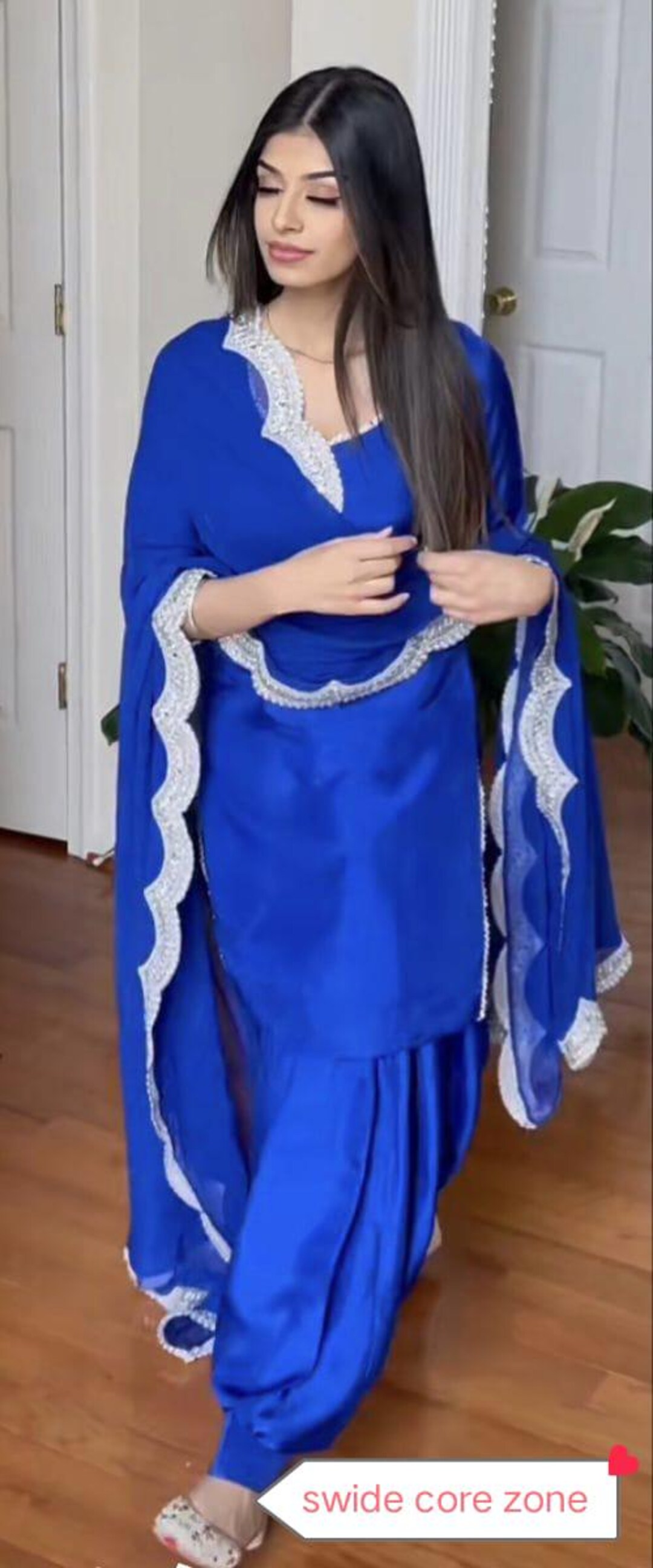 The Empress Look: Navy Blue Designer Punjabi Suit With Dupatta | Ready ...