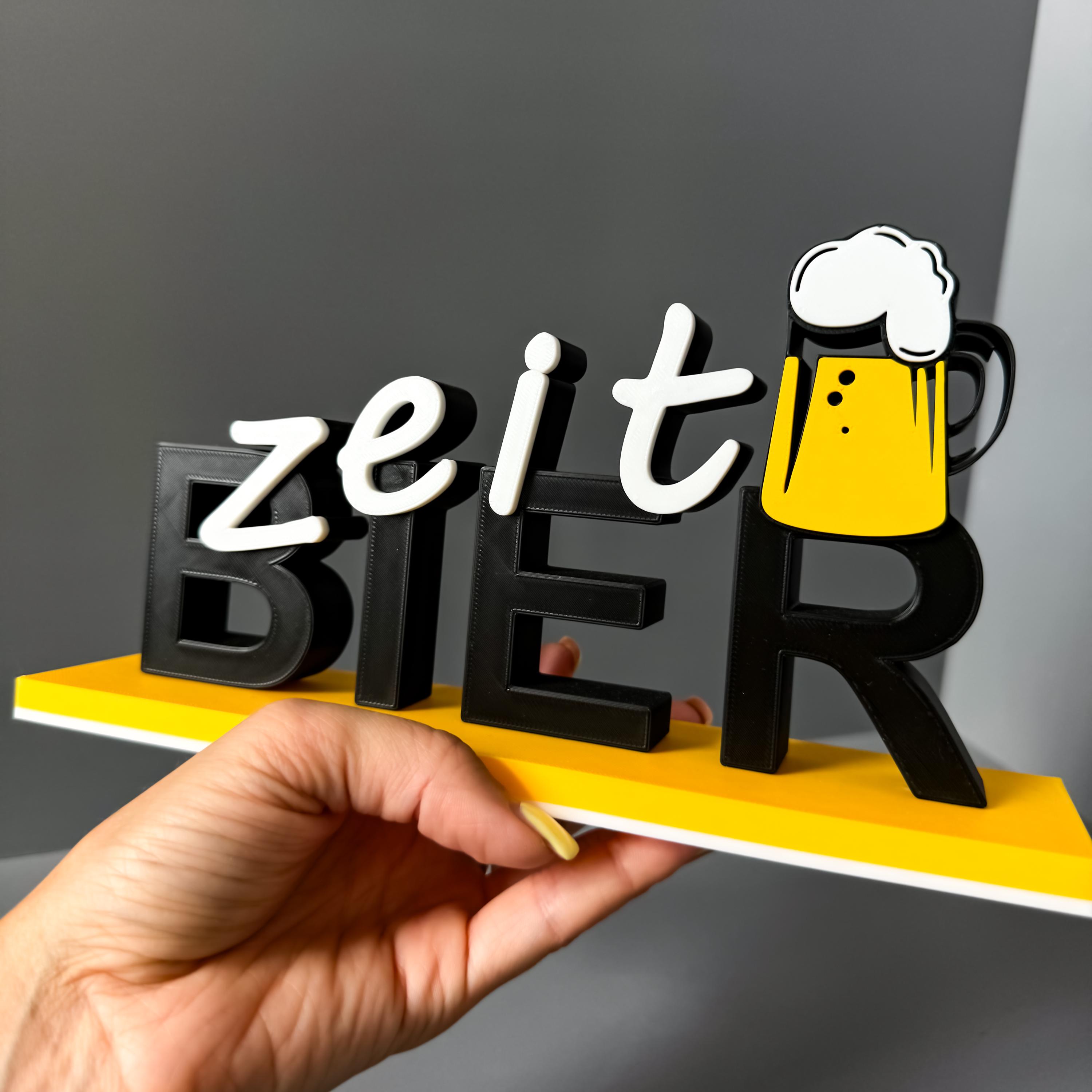 Zeit Bier 3D Schriftzug | Lustige Deko mit Bier | Geschenk für Mann ...