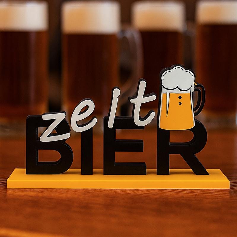 Zeit Bier 3D Schriftzug | Lustige Deko mit Bier | Geschenk für Mann ...