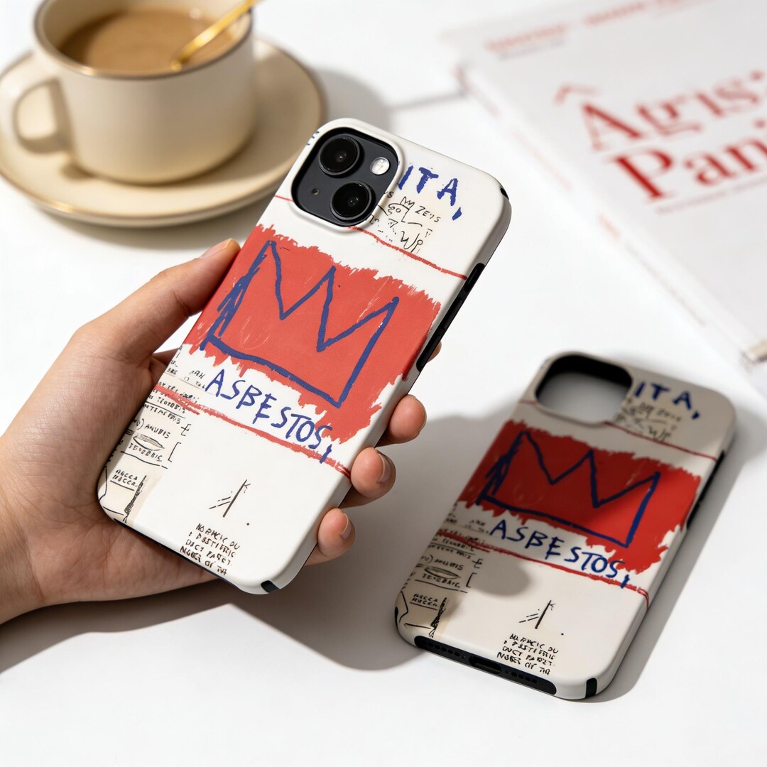 Basquiat Inspired Graffiti Crown Phone Case, Neo-expressionist iPhone ...