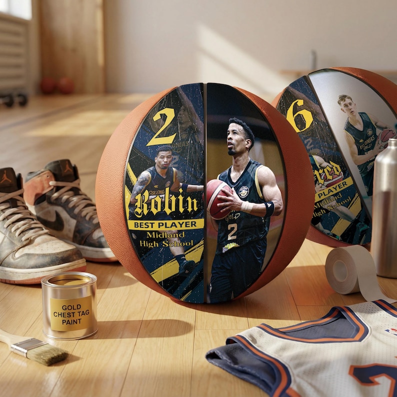 Custom Basketball With Photo, Personalized Basketball Name Date Team ...