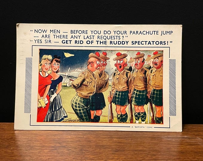 Vintage Bamforth Postcard “comic” Series - Kilt Wearing Army Humour ...