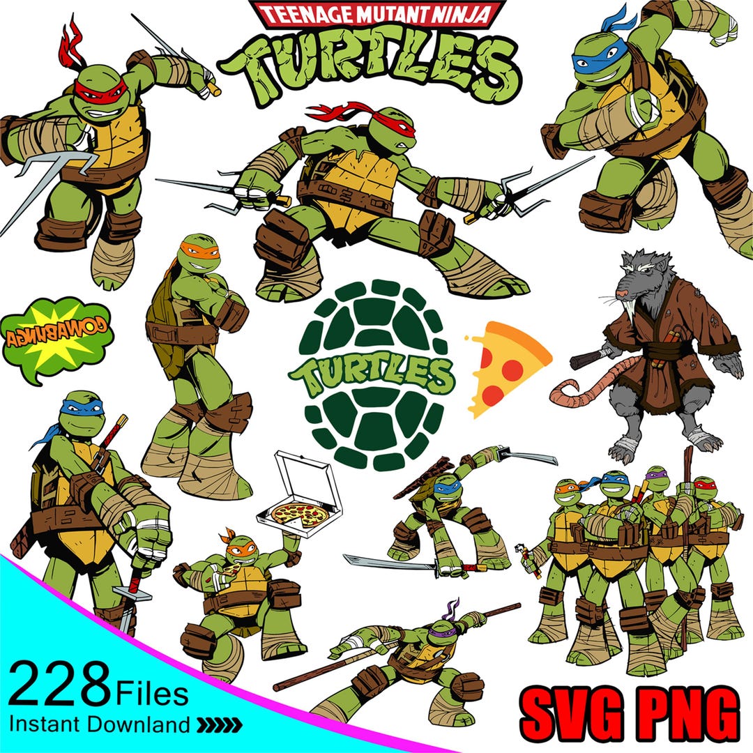 Ninja Turtles SVG Bundle, Ninja Turtles SVG PNG Clipart Bundle, Ninja ...