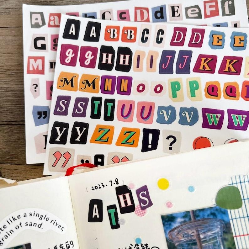 Vintage Ransom Letter Stickers – Alphabet Letters Numbers Symbols for ...