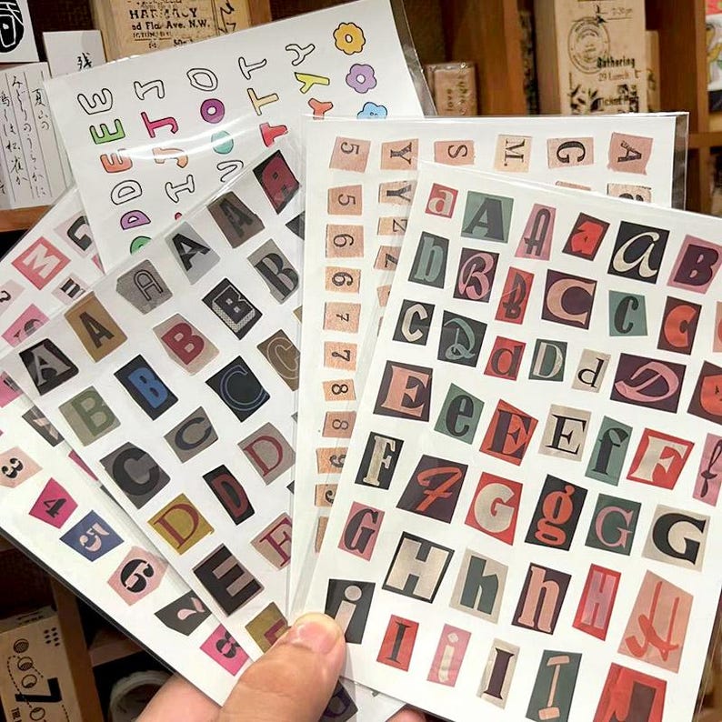 Vintage Ransom Letter Stickers – Alphabet Numbers Symbols for ...