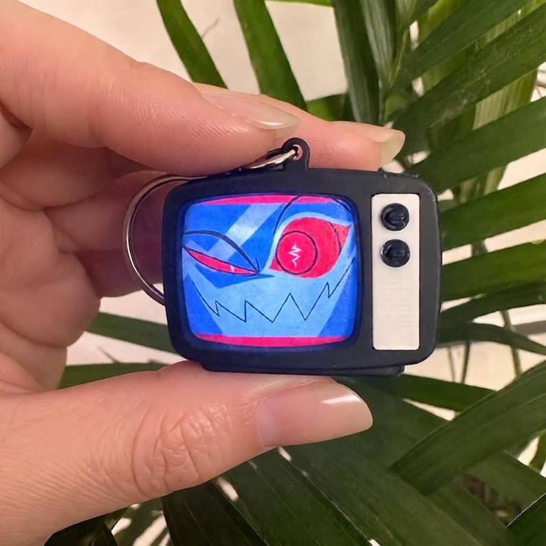 Hazbin Hotel Vox Light-up & Sound Creative Mini TV Keychain White Noise ...