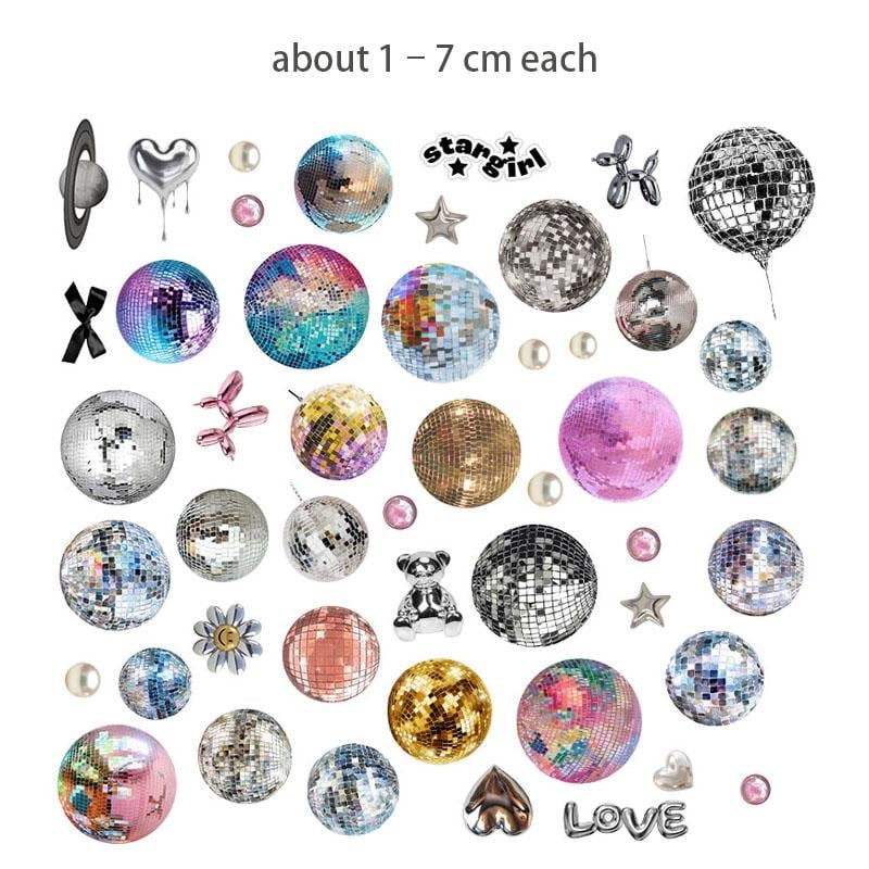 Retro Disco Ball Sticker Pack – Holographic Party Stickers for Journal ...
