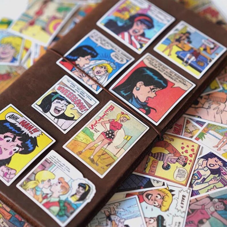 Retro Comic Girl Stickers | 1950s Pop Art Junk Journal & Scrapbook ...