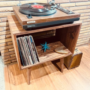 Mid Century Modern Record Player Stand Media Storage Console - Etsy