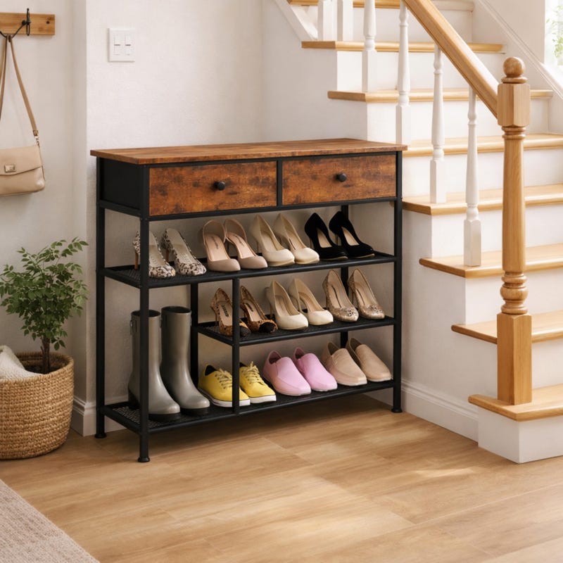 Narrow 4 Tier Shoe Rack - Etsy