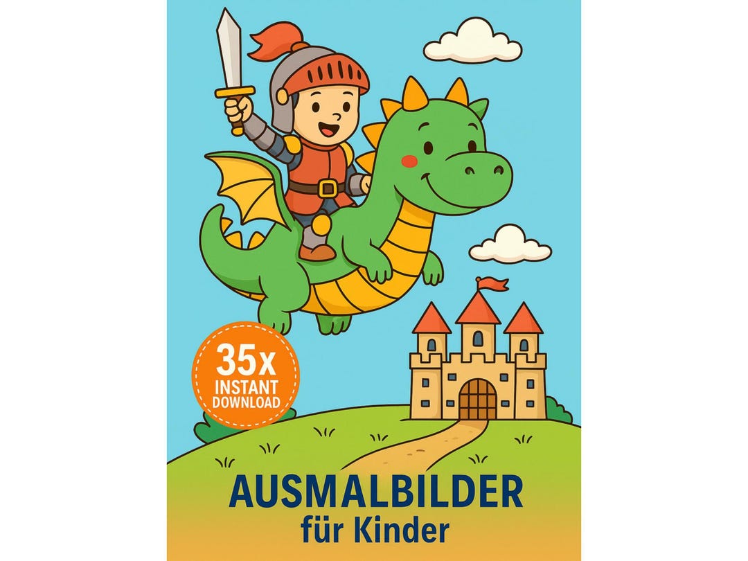Knight Coloring Book for Kids | Printable PDF Download | Castles ...