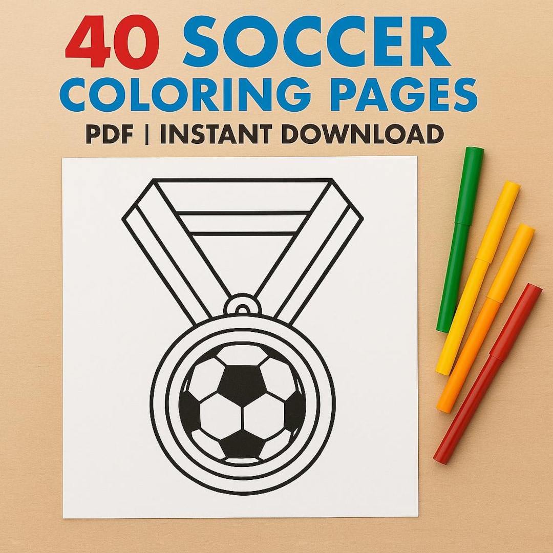 Soccer Coloring Pages for Kids – 40 Easy Printable PDF Sheets ...