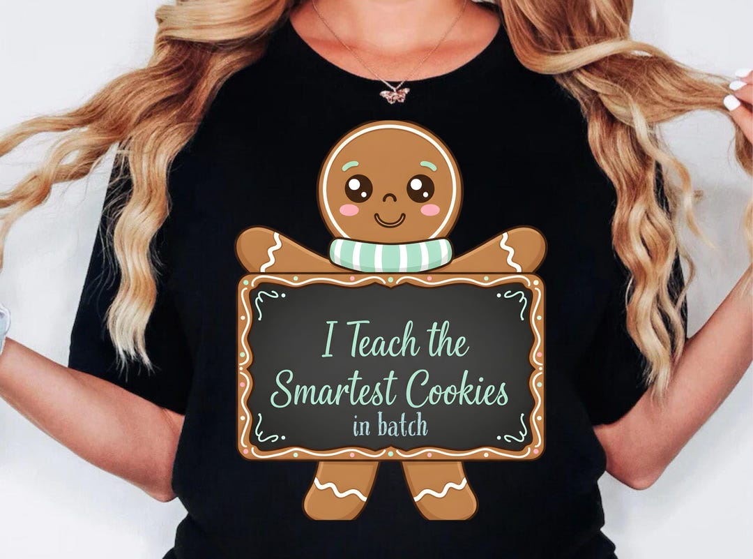 Gingerbread Teacher PNG, Christmas Shirt Design (digital Download) - Etsy
