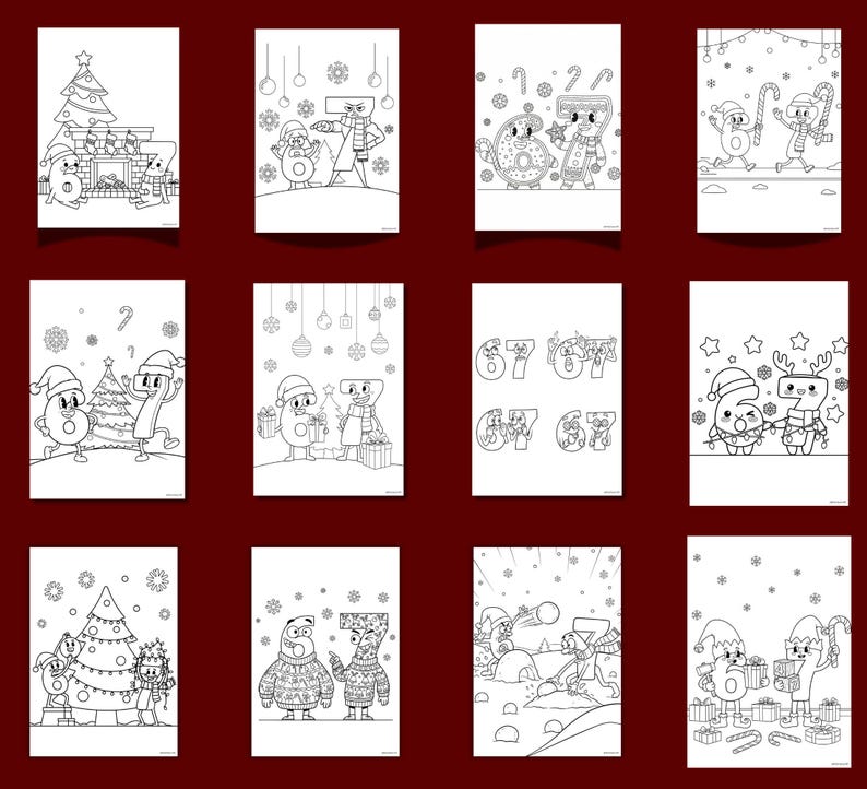 Gen Alpha Slang Christmas Coloring Page | Six Seven Meme (digital ...